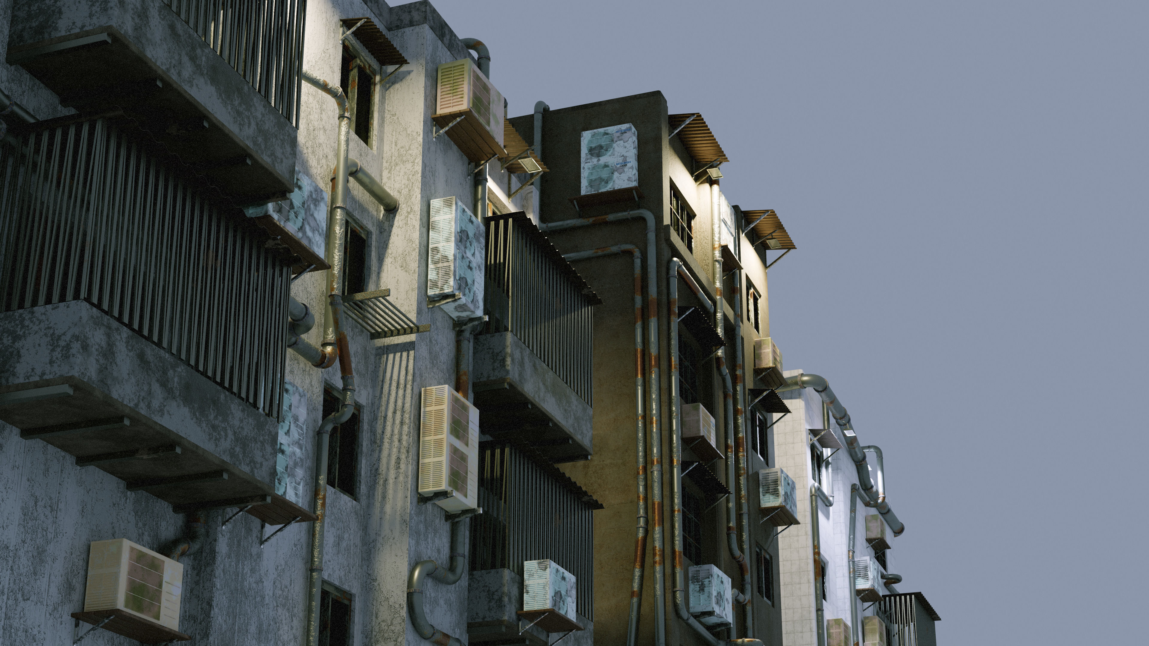 Dystopian Hong Kong-styled building pack 3D model | CGTrader