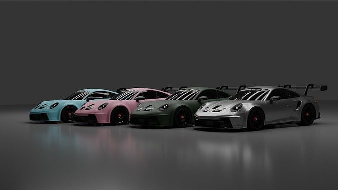 3D model Porsche pack 4 colors VR / AR / low-poly | CGTrader