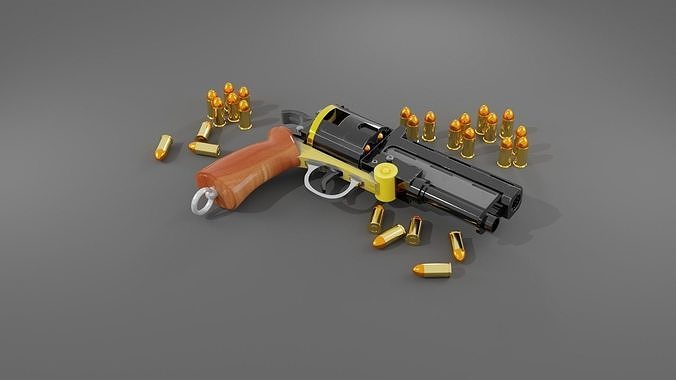 3D model Modular Revolver Gun VR / AR / low-poly | CGTrader