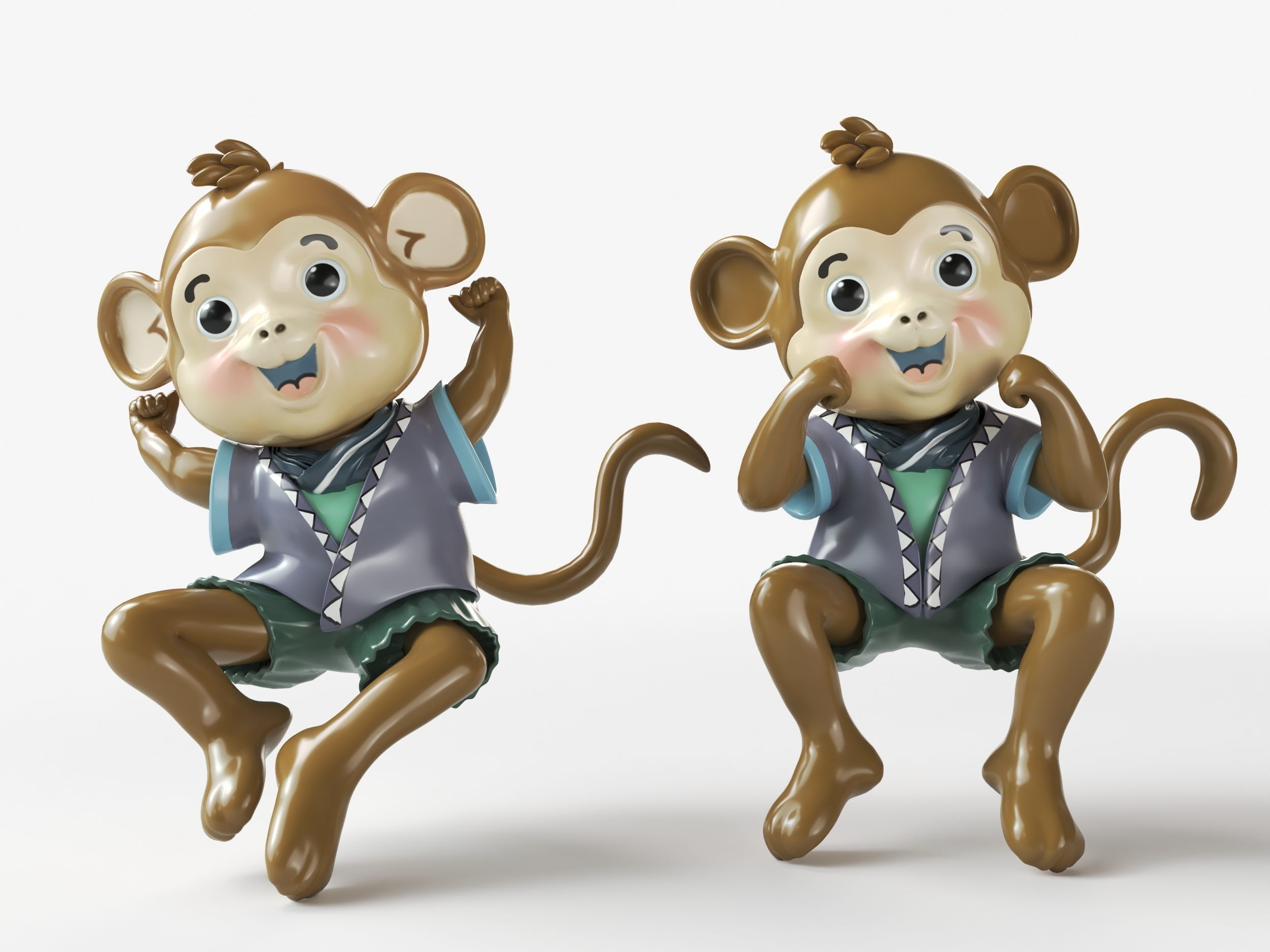 monkey 3D model 3D printable | CGTrader