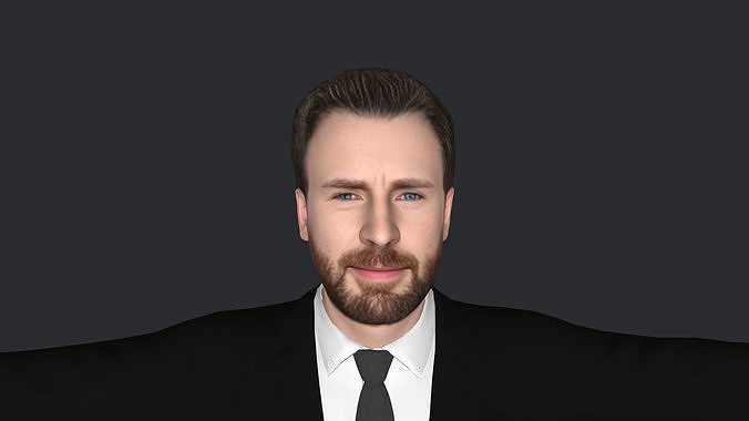 Chris Evans Hyper Realistic Full Body Fully Rigged 3D Character 3D model rigged | CGTrader