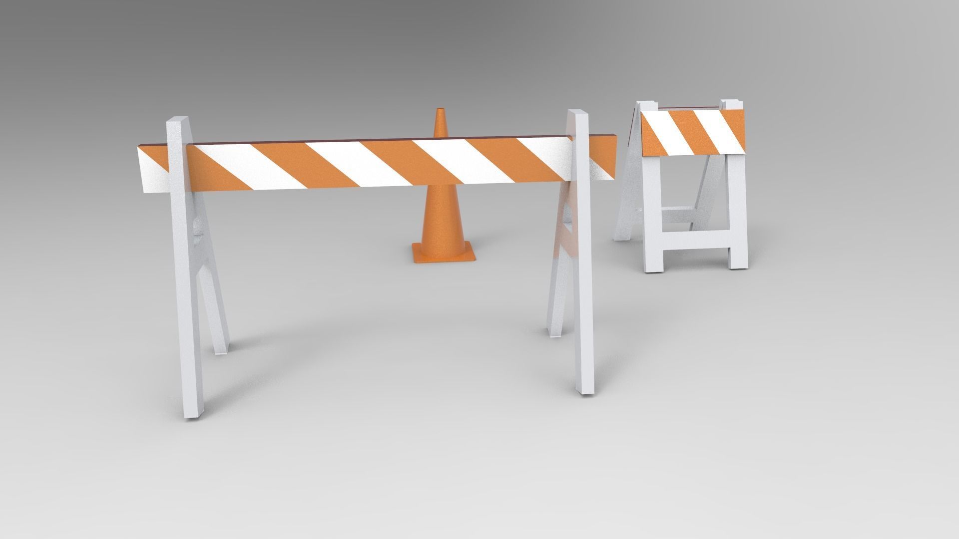 Street Road barriers 3D model animated | CGTrader