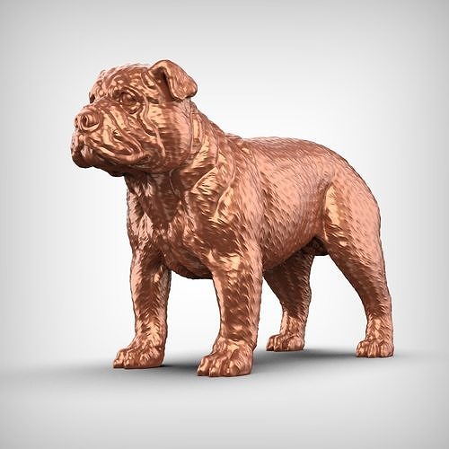 Bulldog Dog 3D Print Model Pose 01 3D model 3D printable | CGTrader