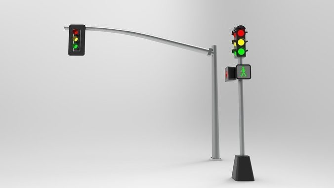 Street Traffic light 3D model animated | CGTrader