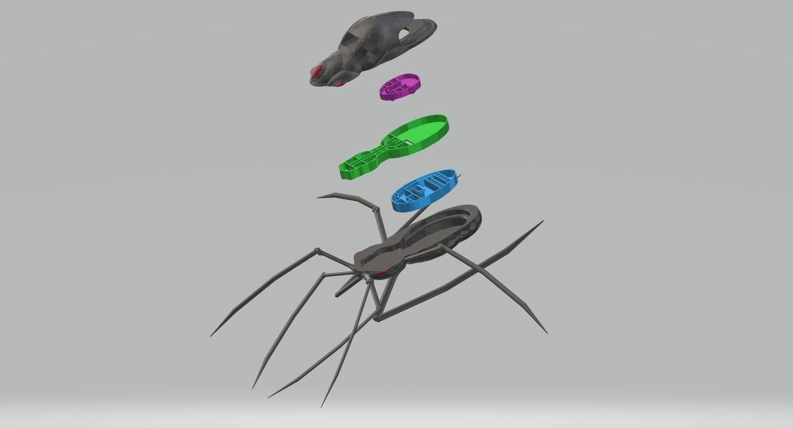 CS2-092023 Spelljammer Nightspider Ship with Internal Gameboard 3D ...