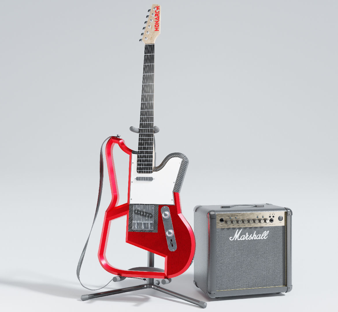 Electric Guitar 3D model 3D printable | CGTrader