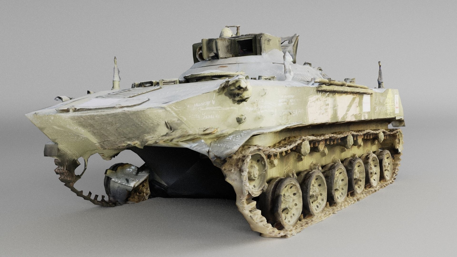 Destroyed BMD-2 Soviet airborne infantry fighting vehicle 3D model ...