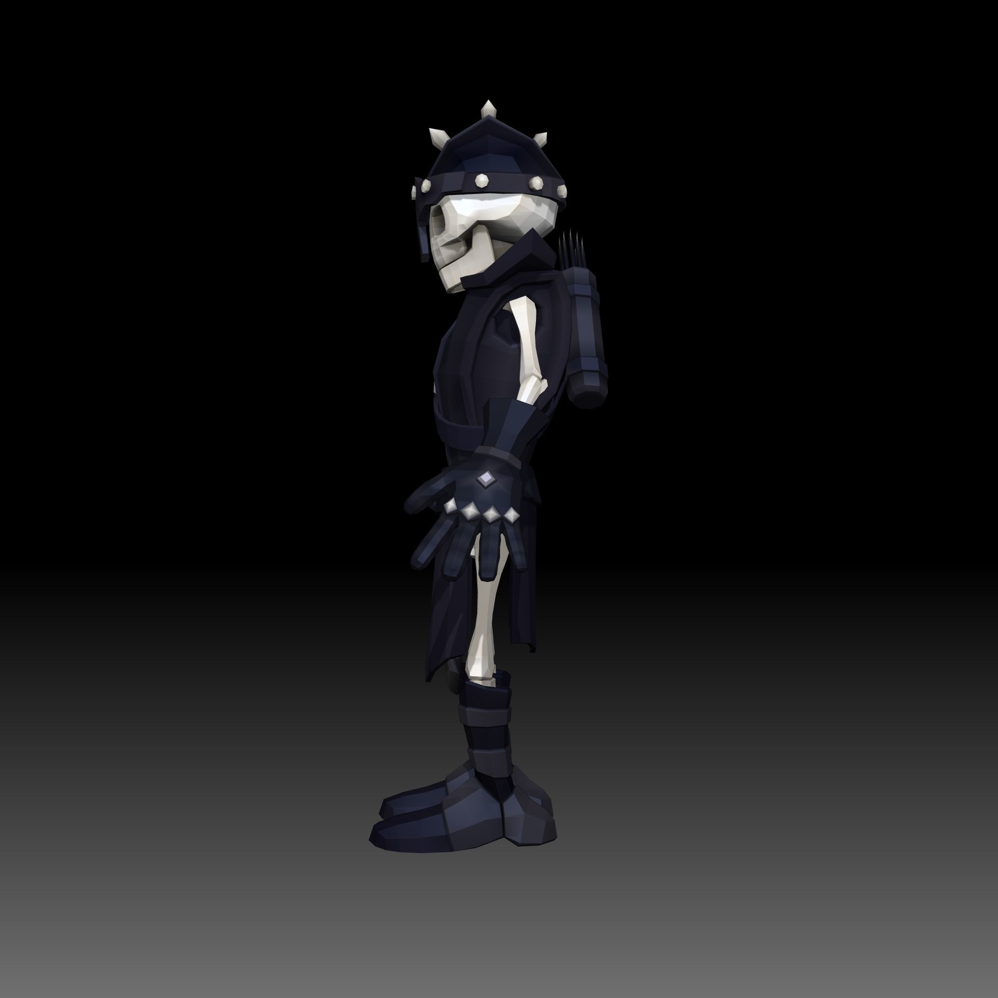 3D model Cartoon Skeleton Archer - Mobile Game Ready VR / AR / low-poly ...