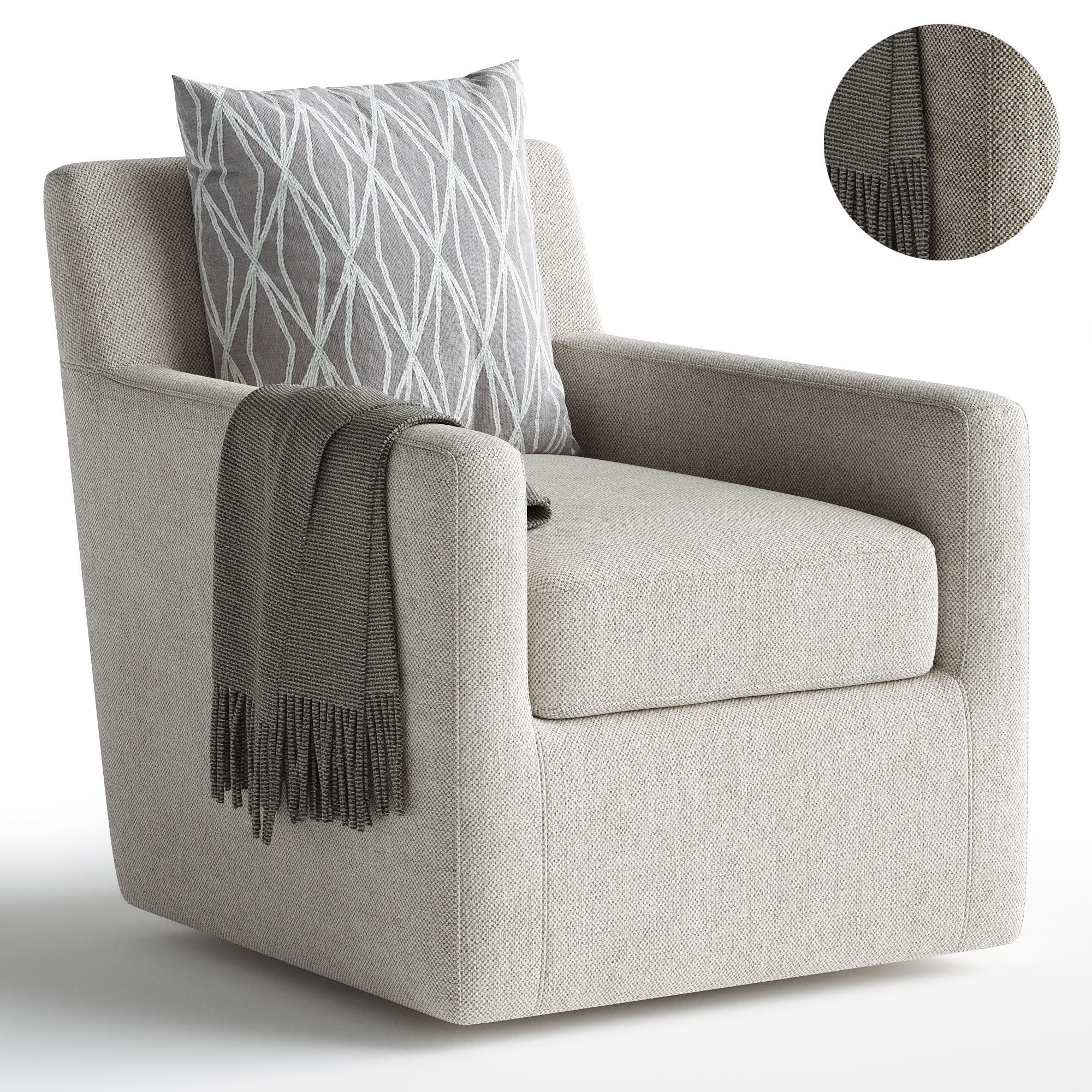 3D model Ayden Square Arm Slipcovered Swivel Glider VR / AR / low-poly ...