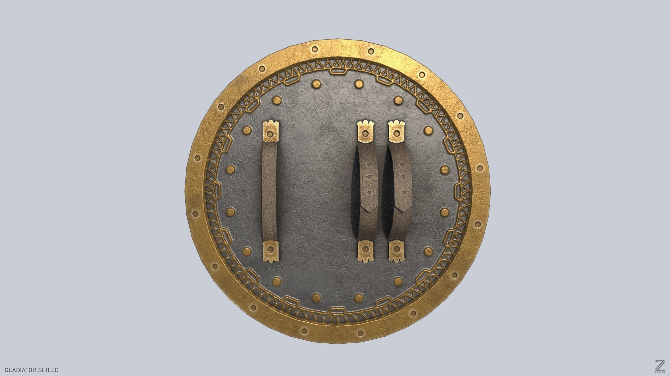 3D model Gladiator shield VR / AR / low-poly | CGTrader