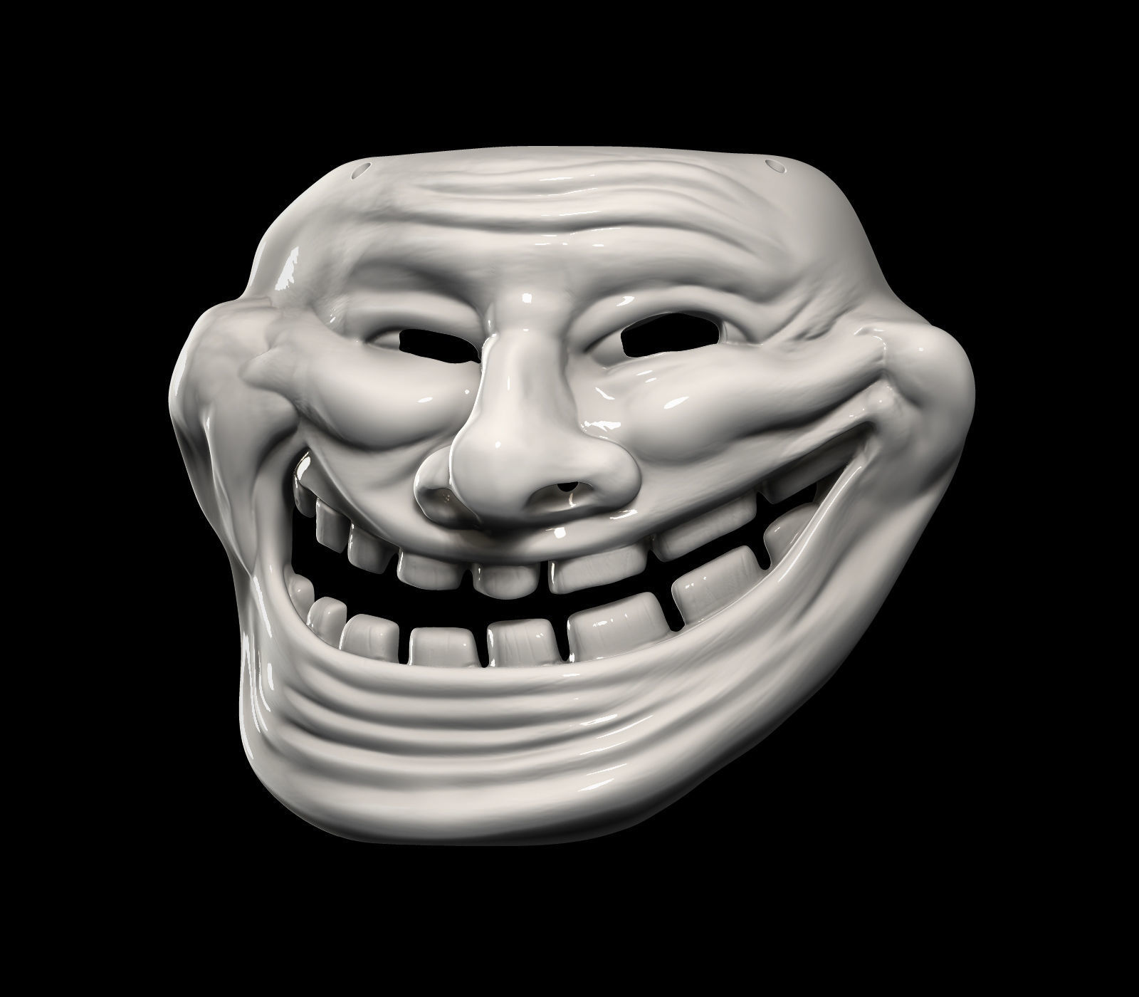 Trollface Mask 3D model 3D printable | CGTrader