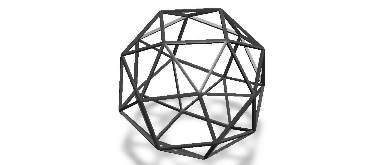 Wireframe Snub Cube 3D model 3D printable | CGTrader