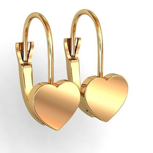 heart shaped huggy earrings 3D model 3D printable | CGTrader