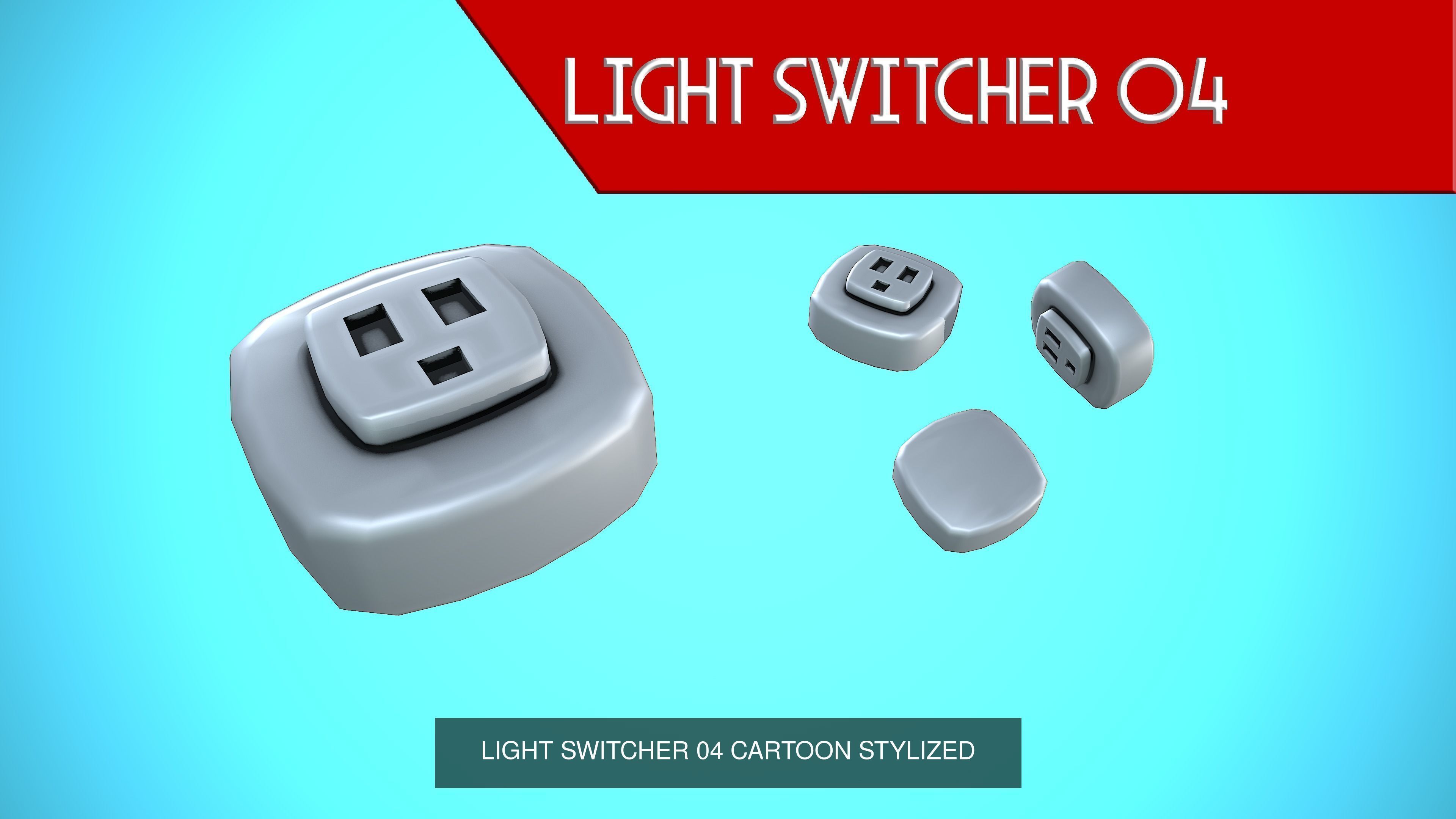 3D Model Collection LIGHT SWITCHER 01-06 CARTOON STYLIZED VR / AR / low-poly | CGTrader