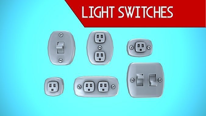 3D Model Collection LIGHT SWITCHER 01-06 CARTOON STYLIZED VR / AR / low-poly | CGTrader