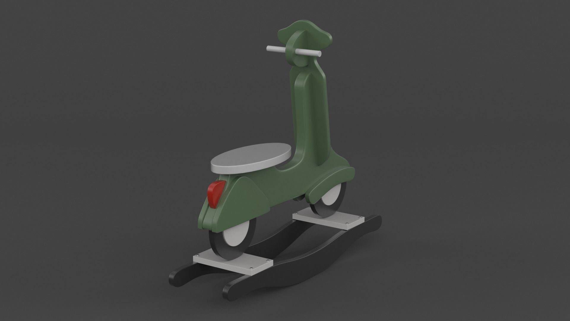Wooden Rocking Scooter 3D model | CGTrader