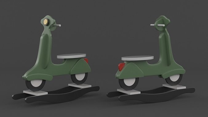 Wooden Rocking Scooter 3D model | CGTrader