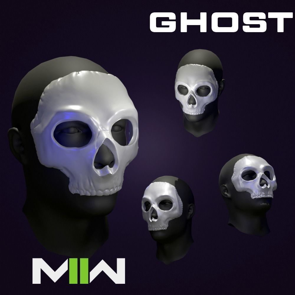 GHOST MASK CODMW2 SIMON RILEY 3D model 3D printable | CGTrader