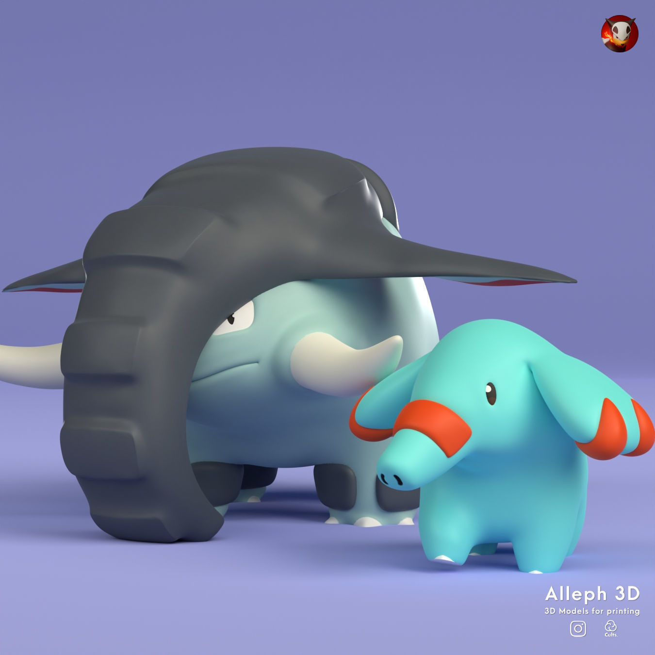 Pokemon phanpy evolution pack 3D model 3D printable | CGTrader