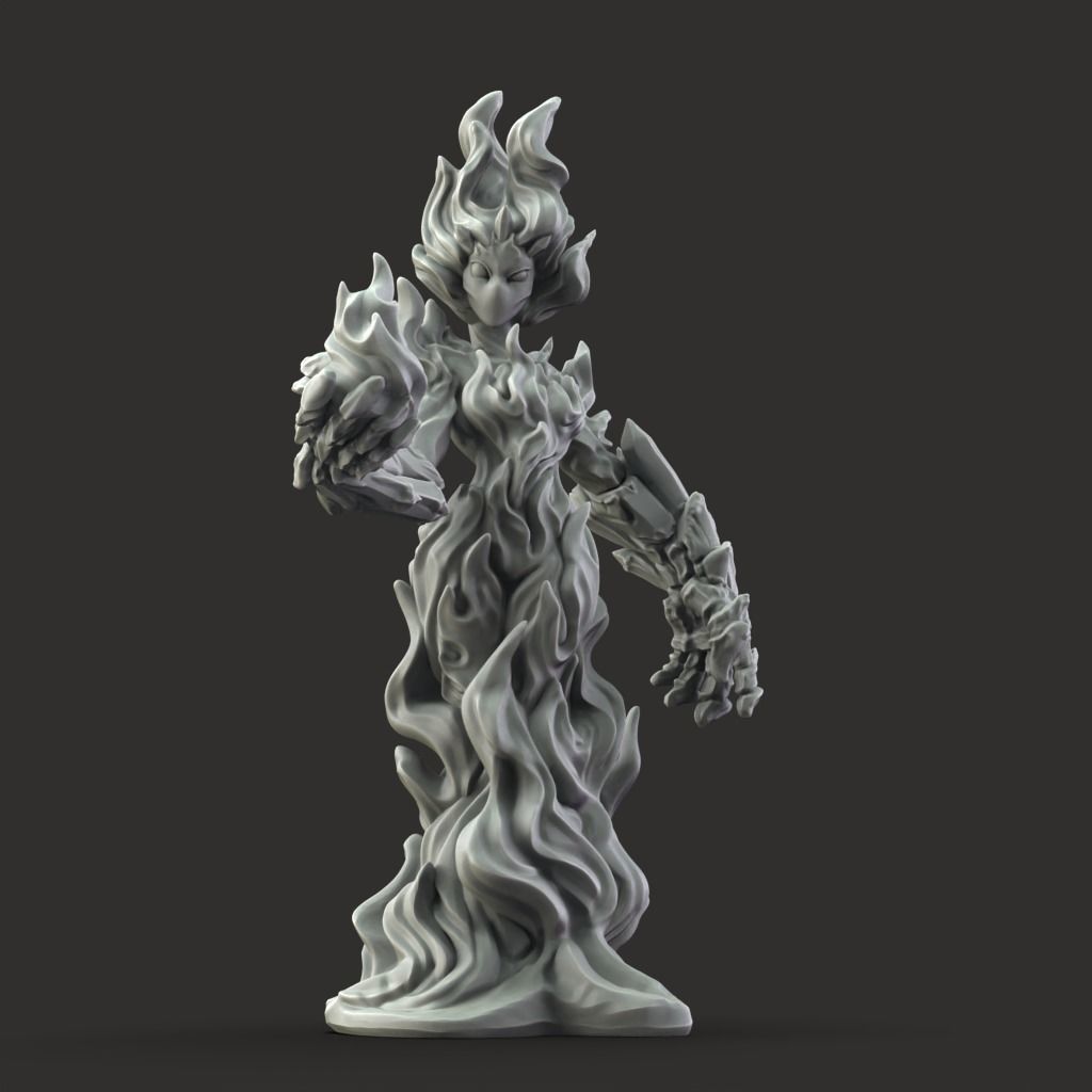 Ember Fire Elemental - 3D Printable TTRPG - PRESUPPORTED - 32mm 3D ...
