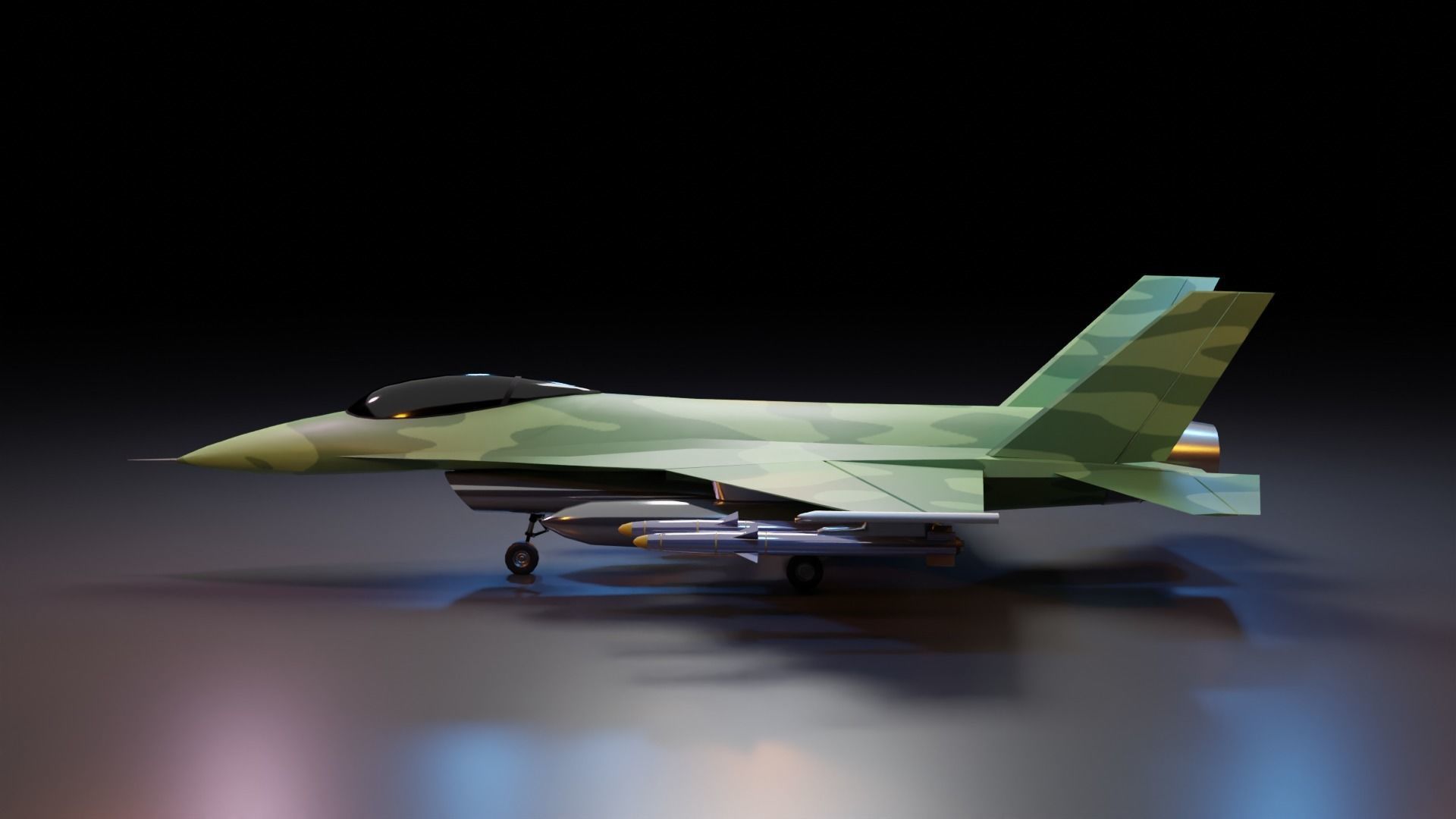 3D model F - 16 Fighter Jet VR / AR / low-poly | CGTrader