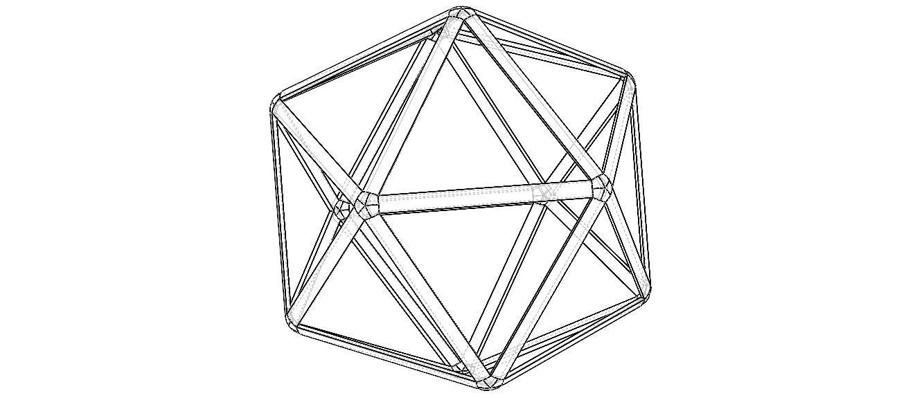 Wireframe Icosahedron 3D model 3D printable | CGTrader