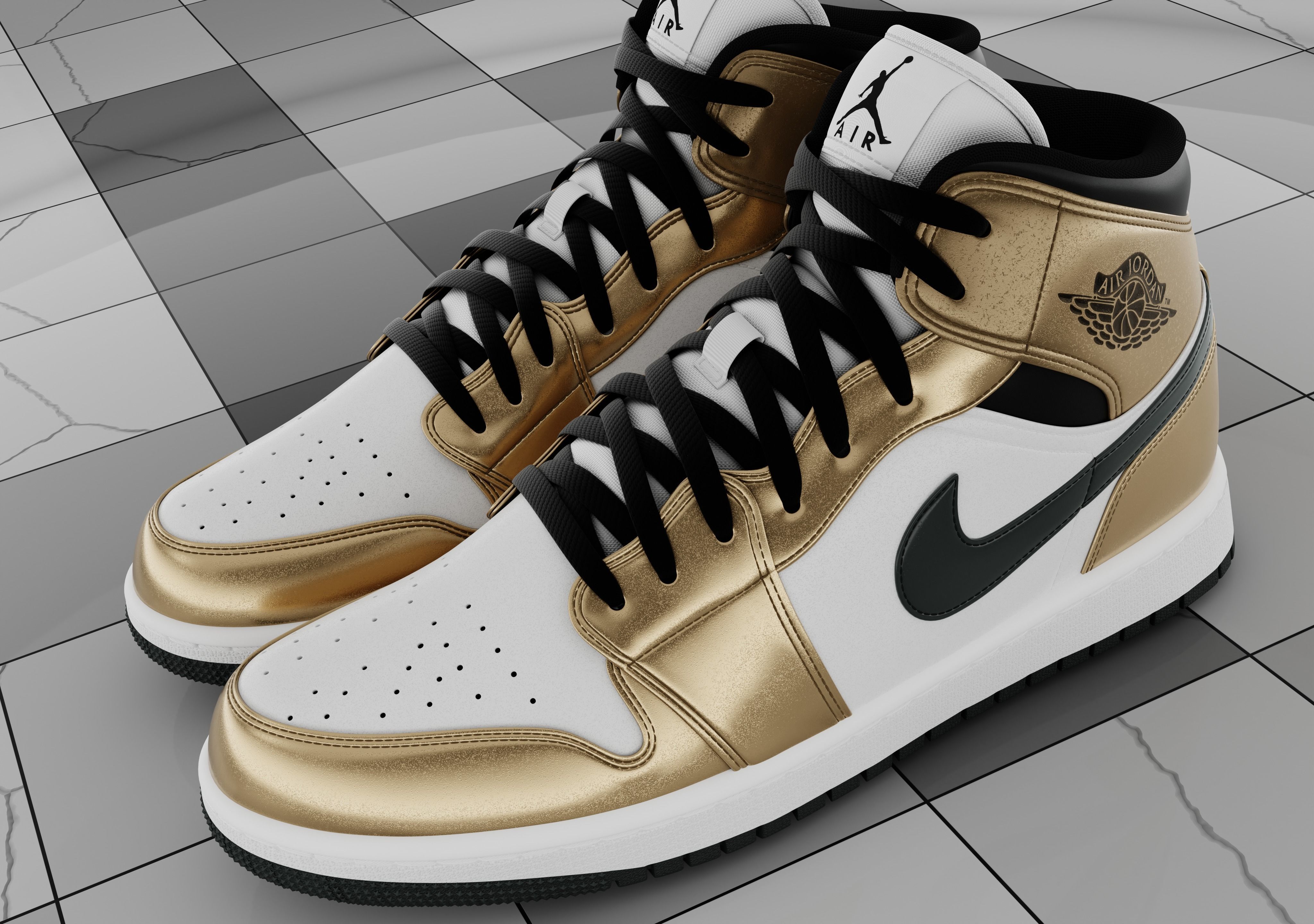Air Jordan 1 Mid 3D model | CGTrader
