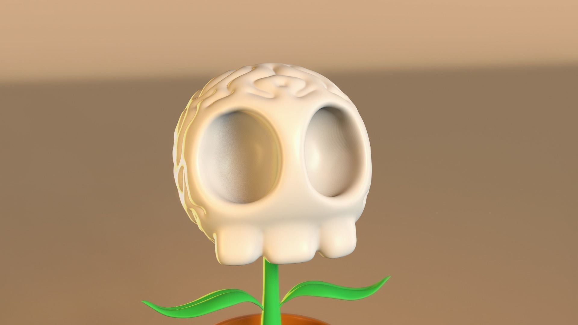 Spooky Halloween Skull Plant 3D model 3D printable | CGTrader