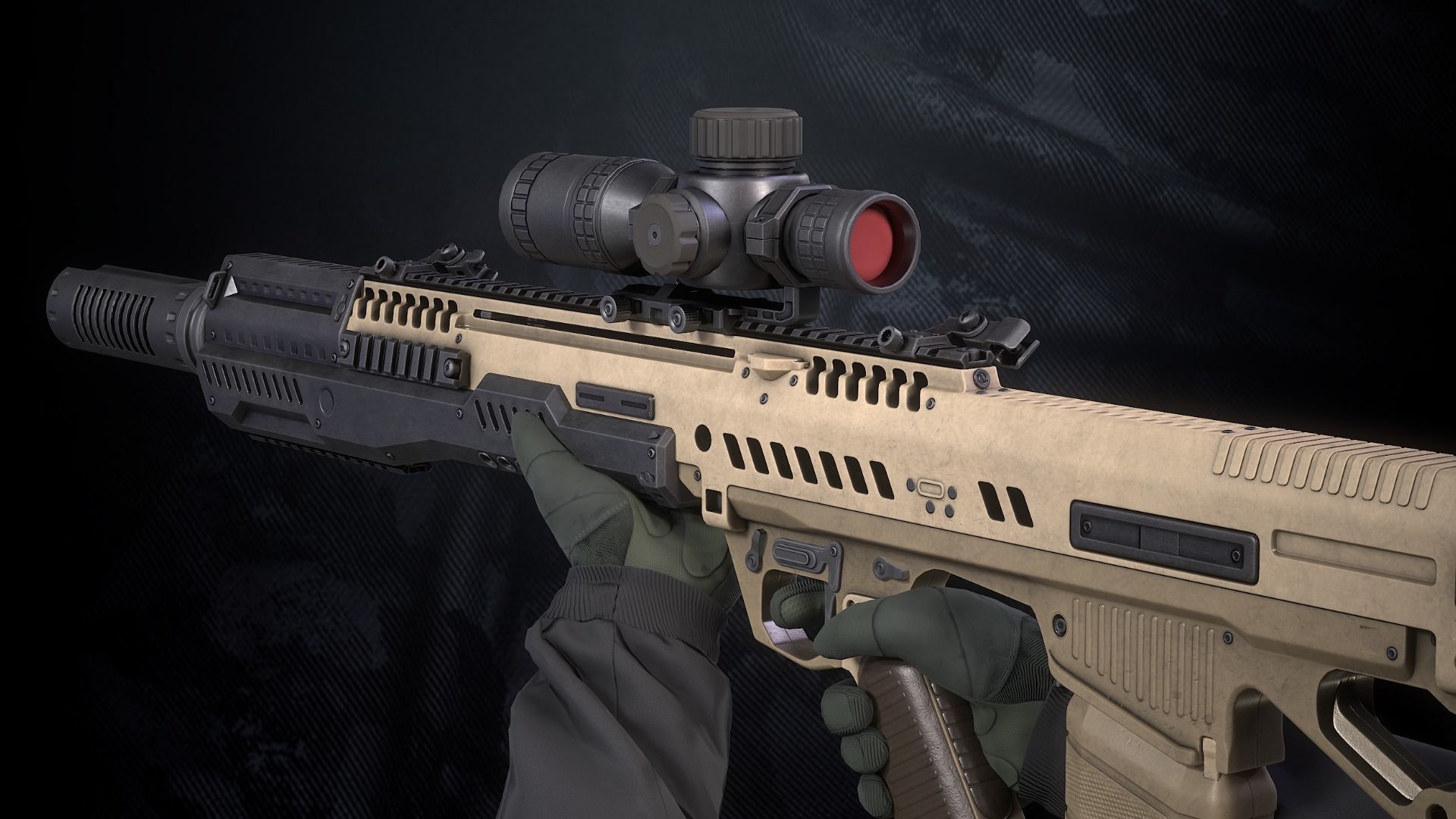 3D model MR-772 Assault Rifle With Hands And Weapon Case VR / AR / low ...