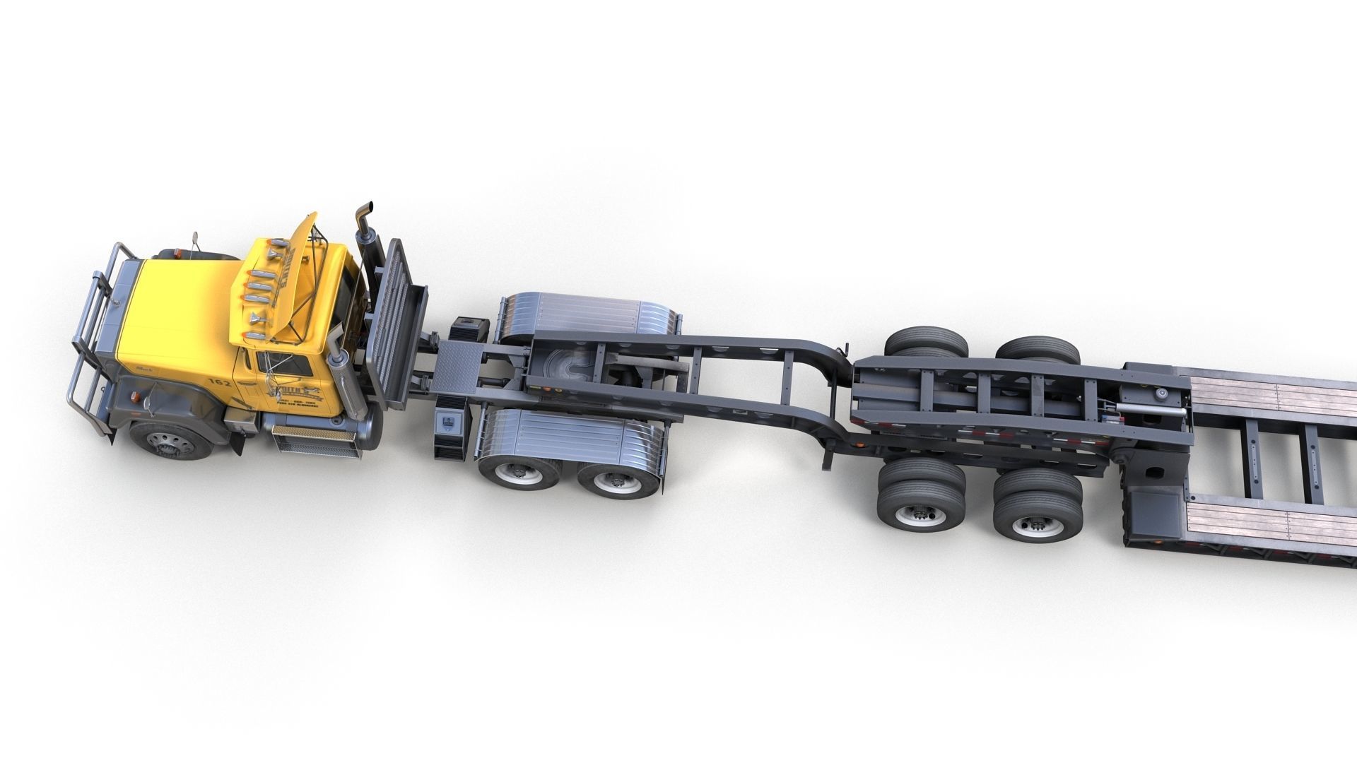 3D model SuperLiner Lowboy trailer VR / AR / low-poly | CGTrader