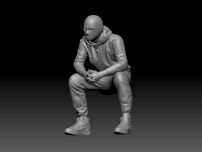 man sitting 3D model 3D printable | CGTrader