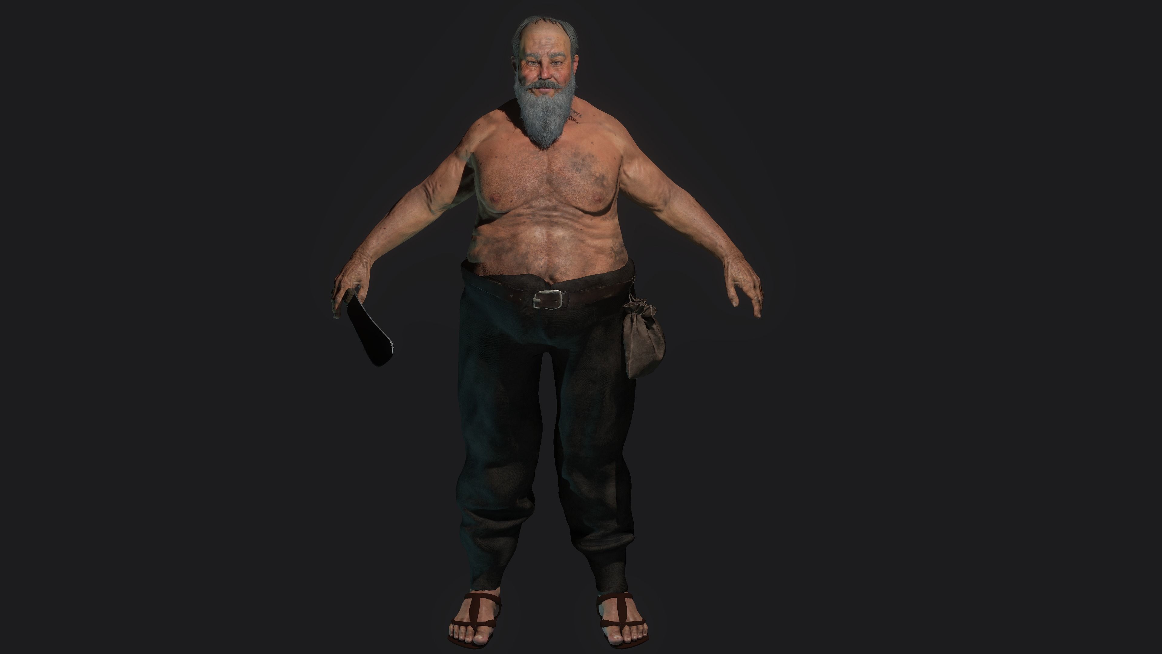 3D model AAA 3D REALISTIC CHARACTER - FANTASY MEDIEVAL OLD MAN BUTCHER ...
