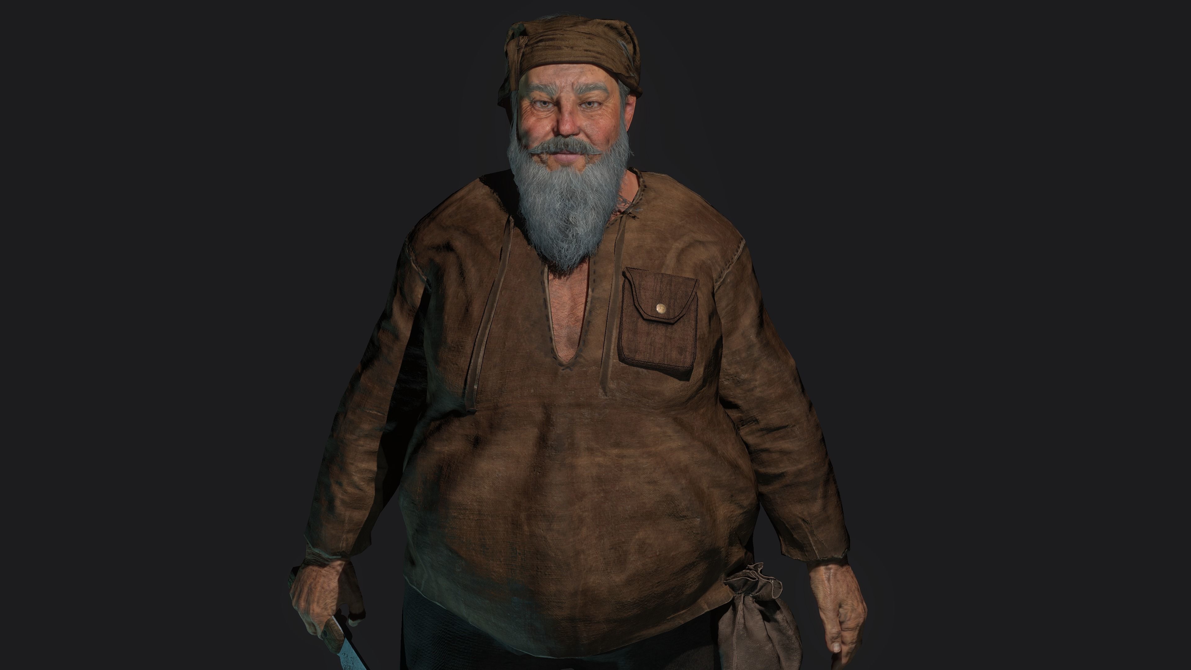3D model AAA 3D REALISTIC CHARACTER - FANTASY MEDIEVAL OLD MAN BUTCHER ...