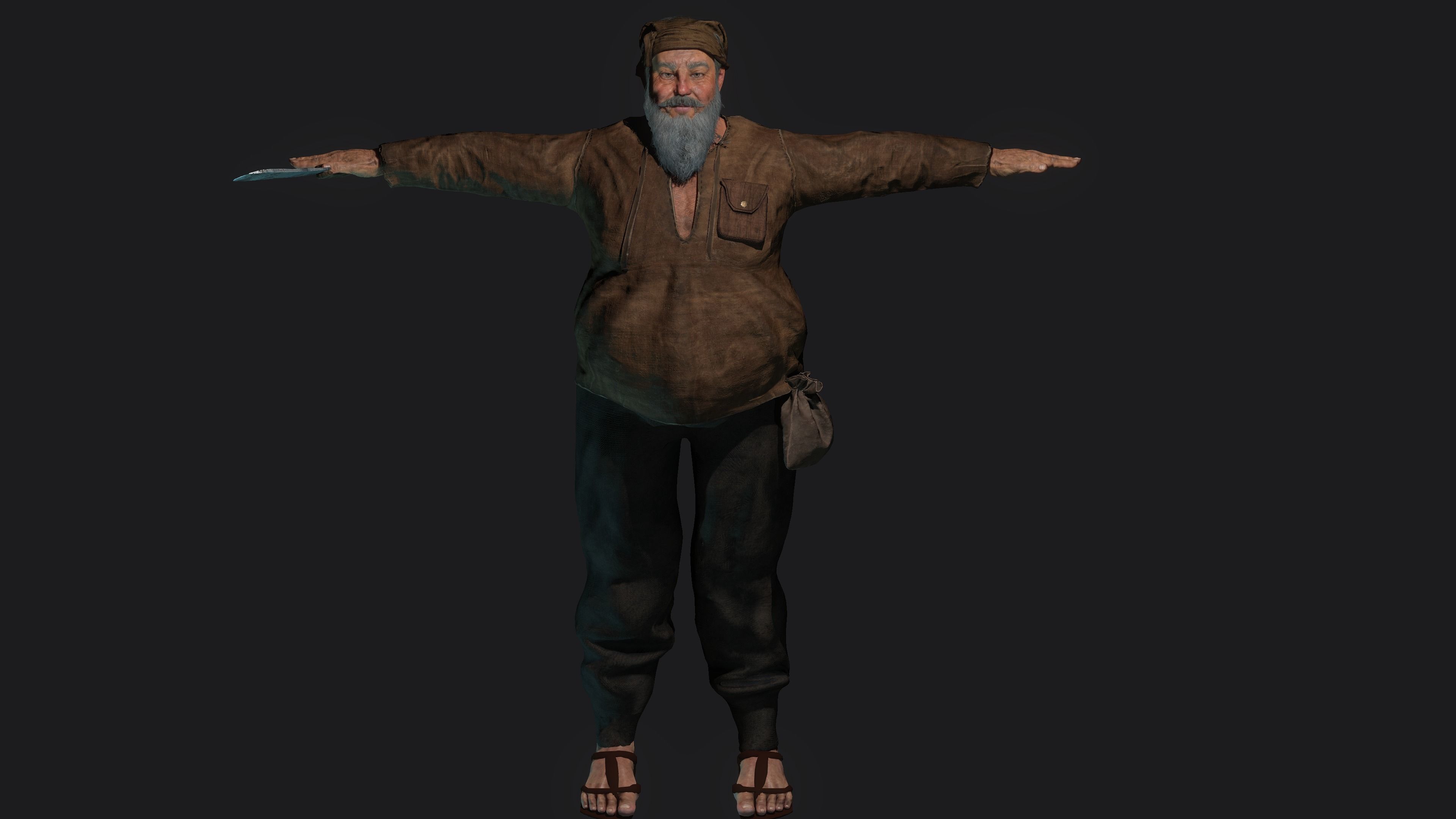 3D model AAA 3D REALISTIC CHARACTER - FANTASY MEDIEVAL OLD MAN BUTCHER ...