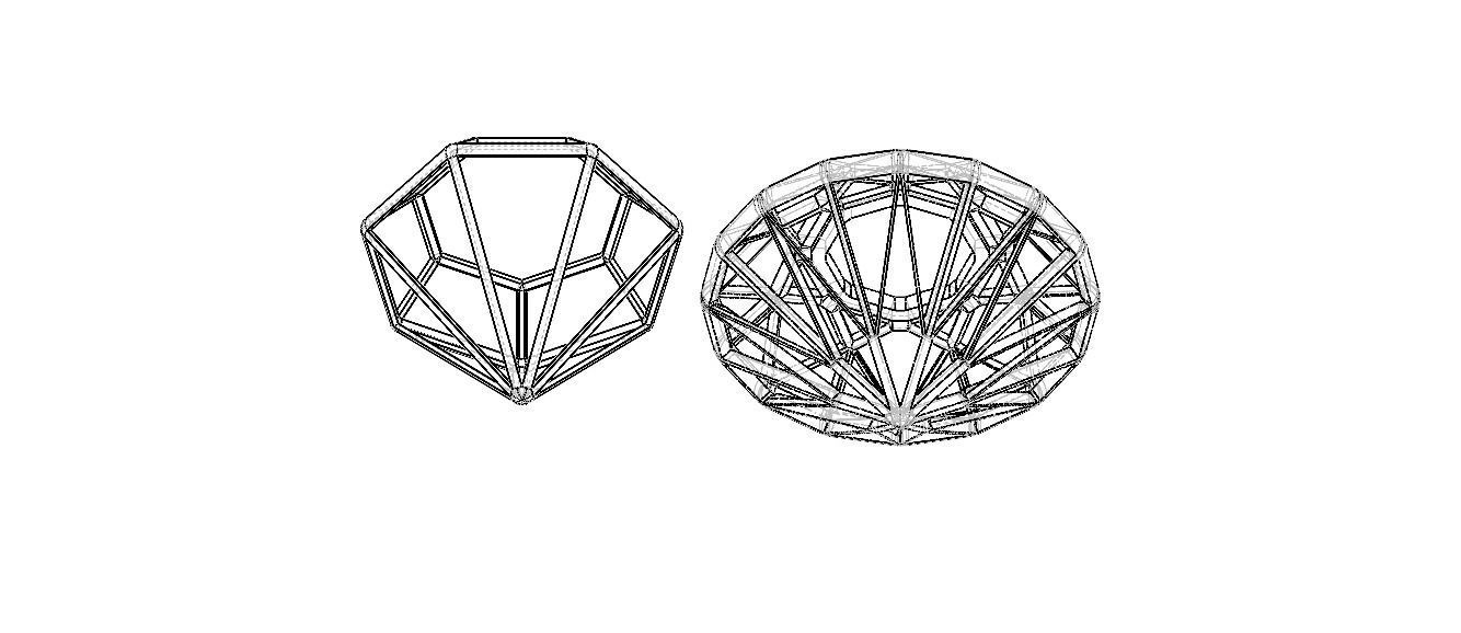 Wireframe Diamond Gem 3D model 3D printable | CGTrader