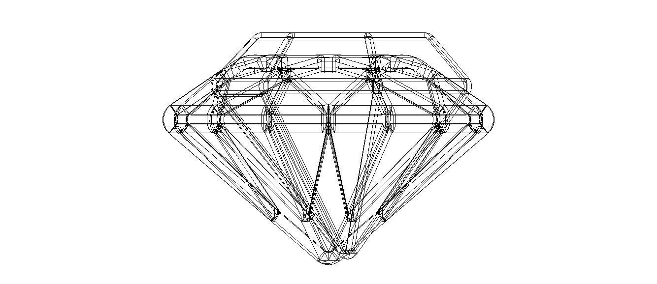 Wireframe Diamond Gem 3D model 3D printable | CGTrader