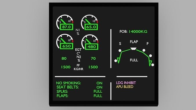 electronic centralised aircraft monitoring 3d model 3D model | CGTrader