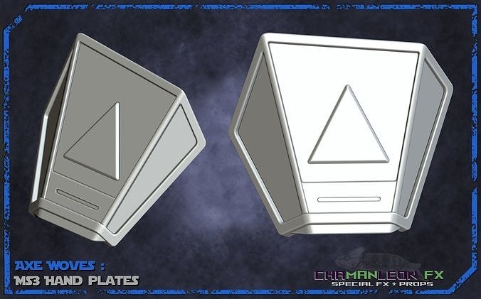 Axe Woves Hand Plate The Mandalorain S3 Cosplay Armor 3D model 3D ...
