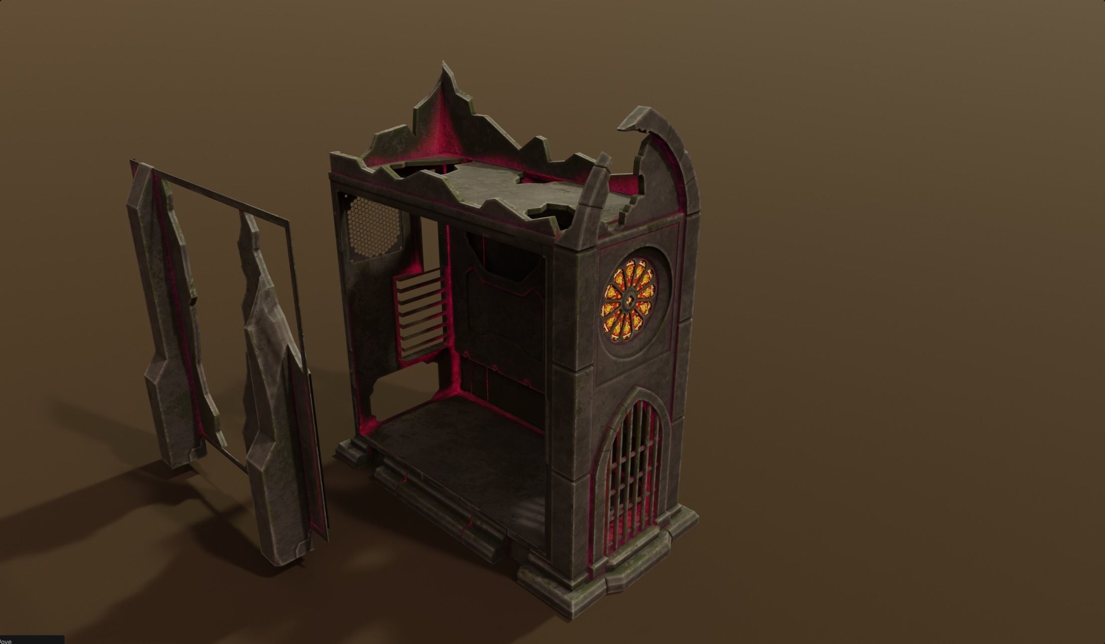 3D model custom pc case fantasy cathedral computer mod gaming gamer rgb ...