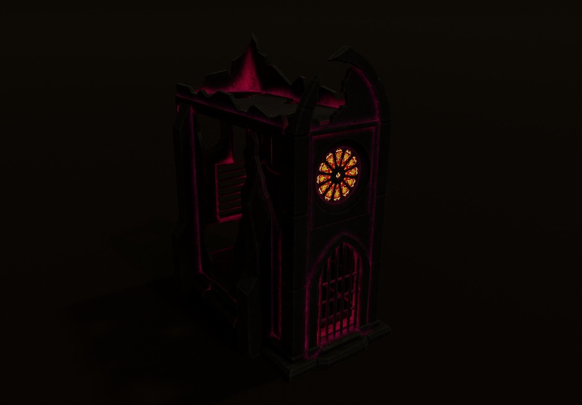 3D model custom pc case fantasy cathedral computer mod gaming gamer rgb ...