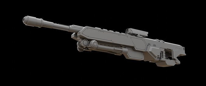 Mecha hard surface sniper rifle 3D model | CGTrader