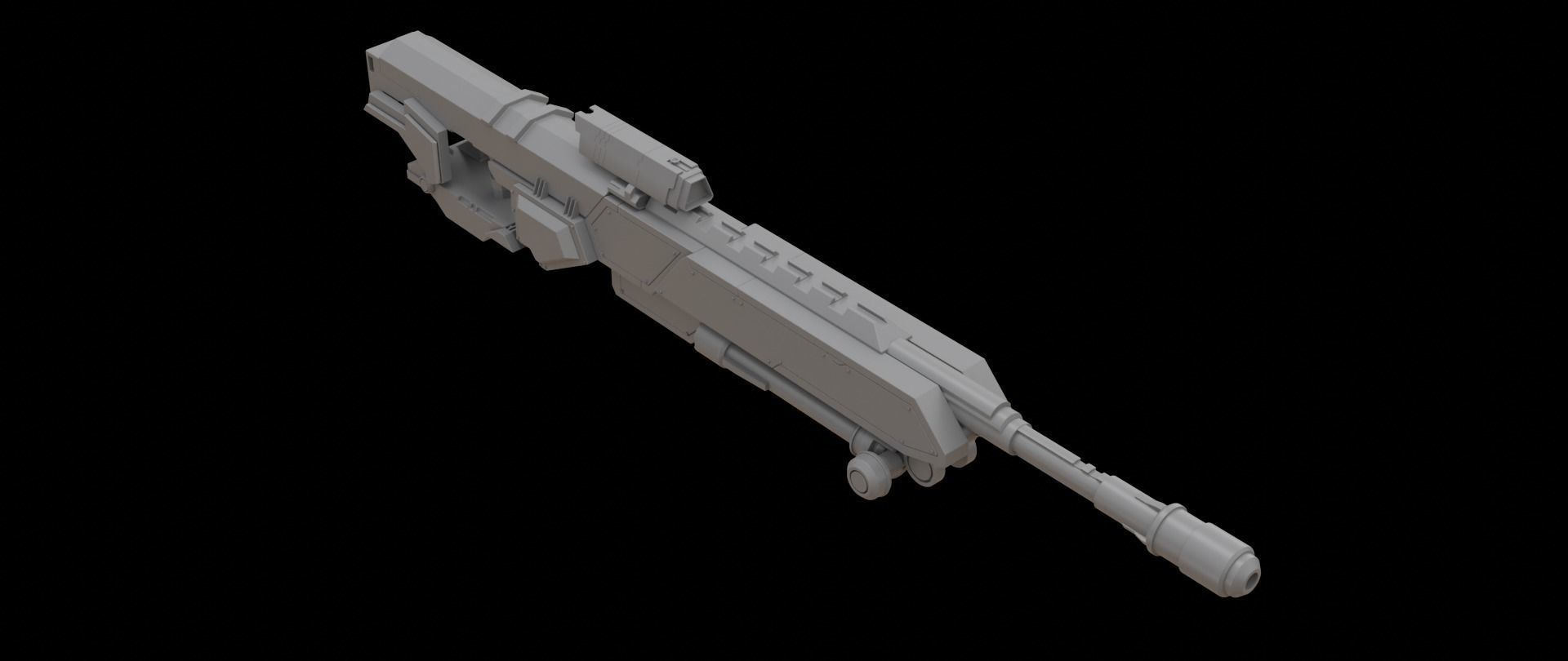 Mecha hard surface sniper rifle 3D model | CGTrader
