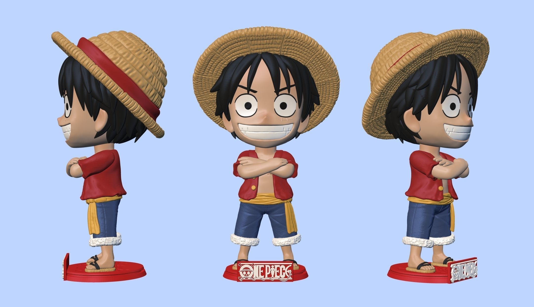 Luffy chibi One peace 3D model 3D printable | CGTrader