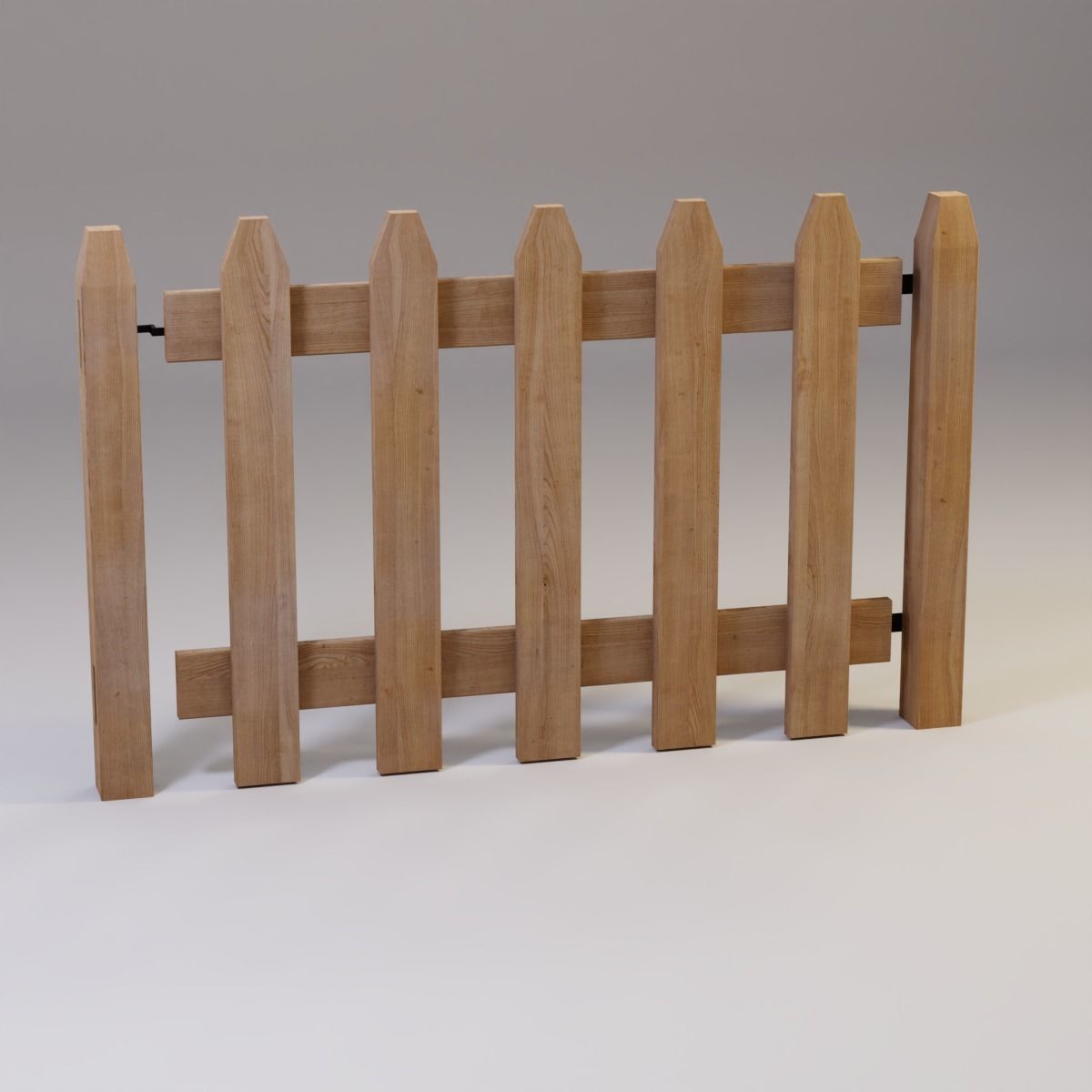 3D model Modular Fence Gate - Angled Picket Fence Gate VR / AR / low ...