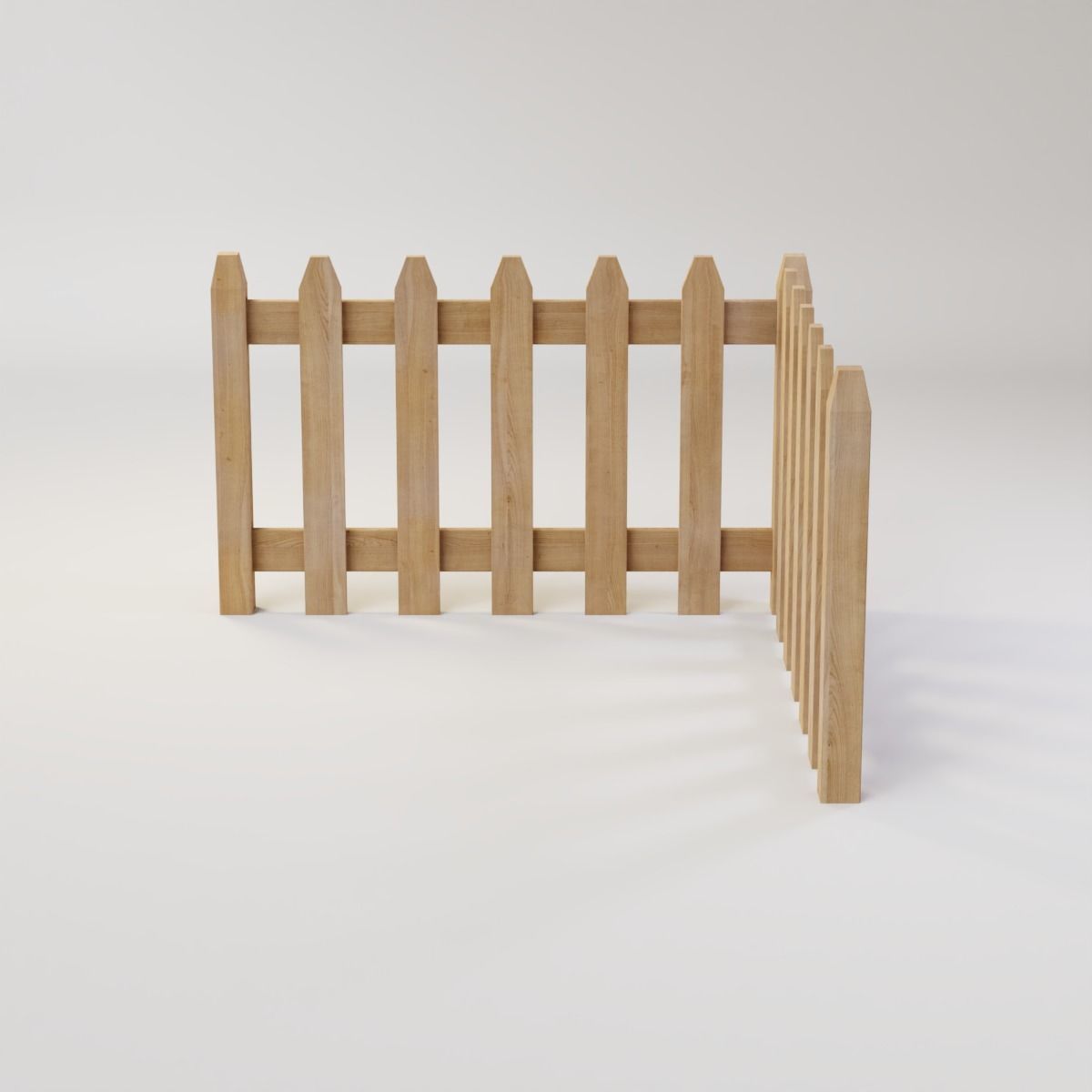 3D model Modular Fence Kit Pack - Angled Picket Fence with Gate VR / AR ...