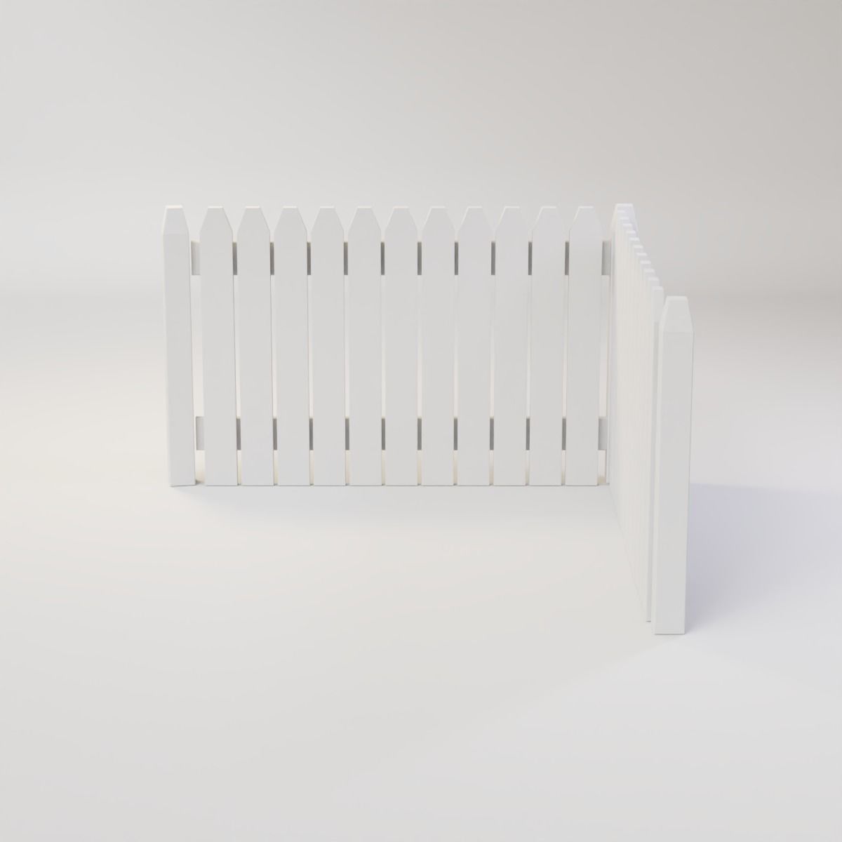 3D model Modular Fence Kit Pack - Solid Angled Picket Fence VR / AR ...