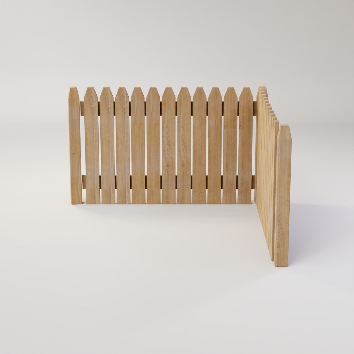 3D model Modular Fence Kit Pack - Solid Angled Picket Fence VR / AR ...