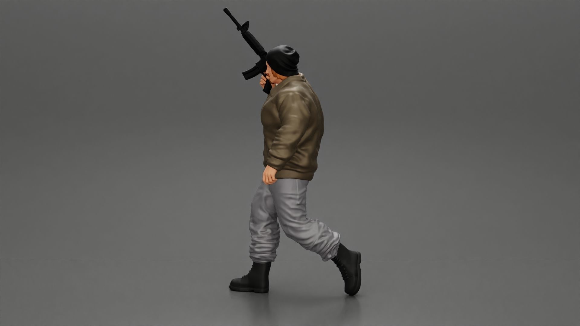 mafia gangster in jacket and pants holding a submachine gun 3D model 3D ...