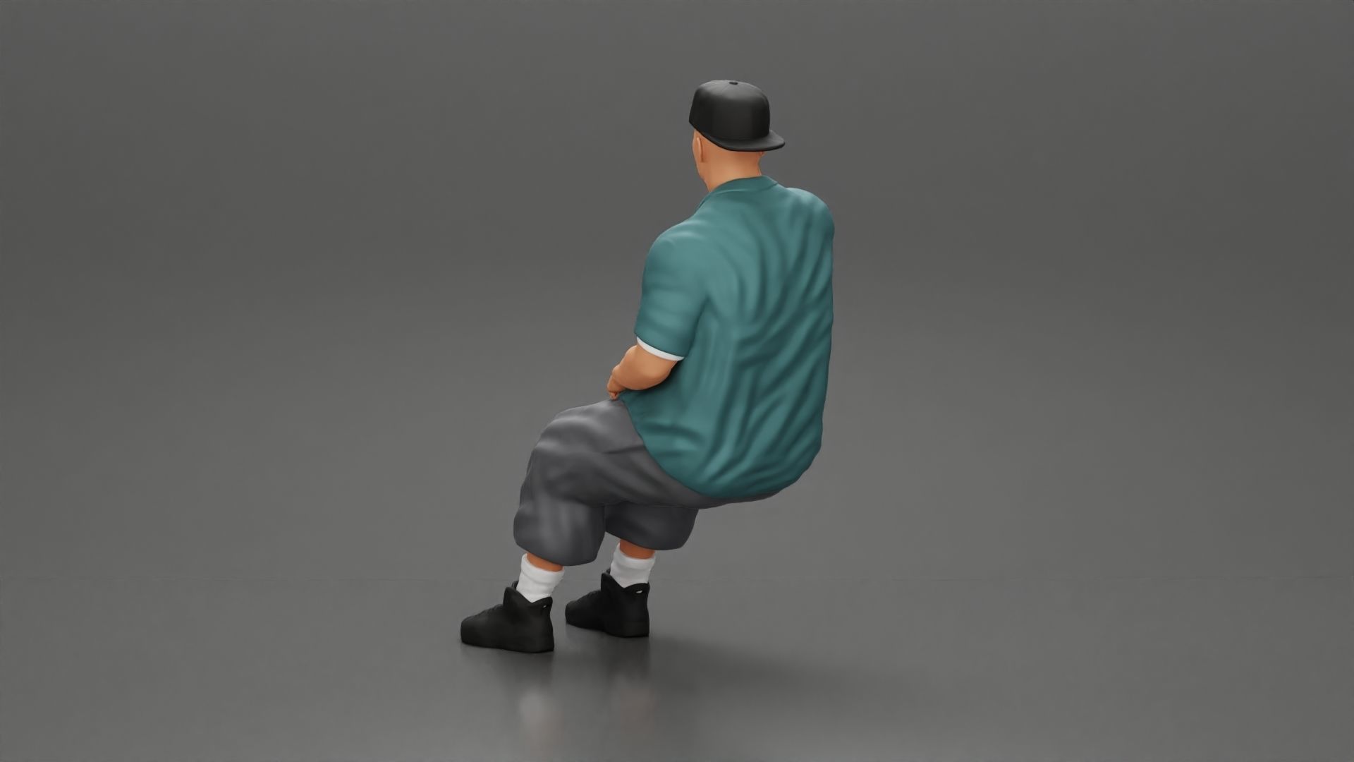 Gangster homie in cap backwards Sitting On the car Smoking Cigar 3D ...