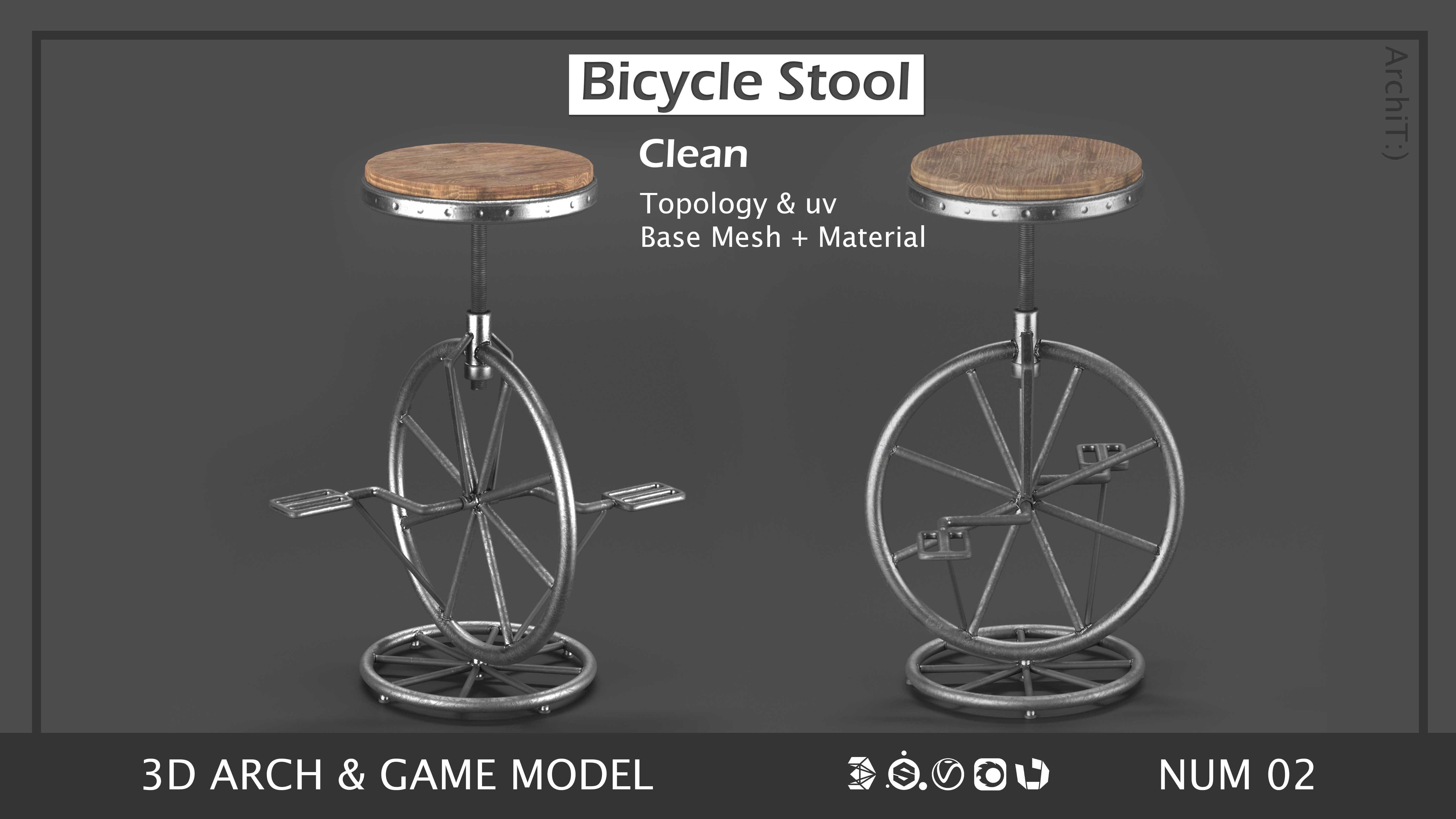 Bicycle Stool V02 3D model | CGTrader